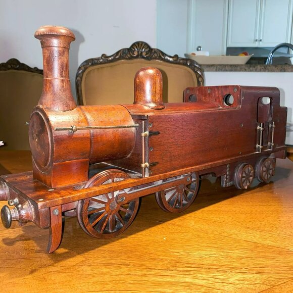 Other | Antique Handcarved Wooden Built Locomotive Model With Secret ...